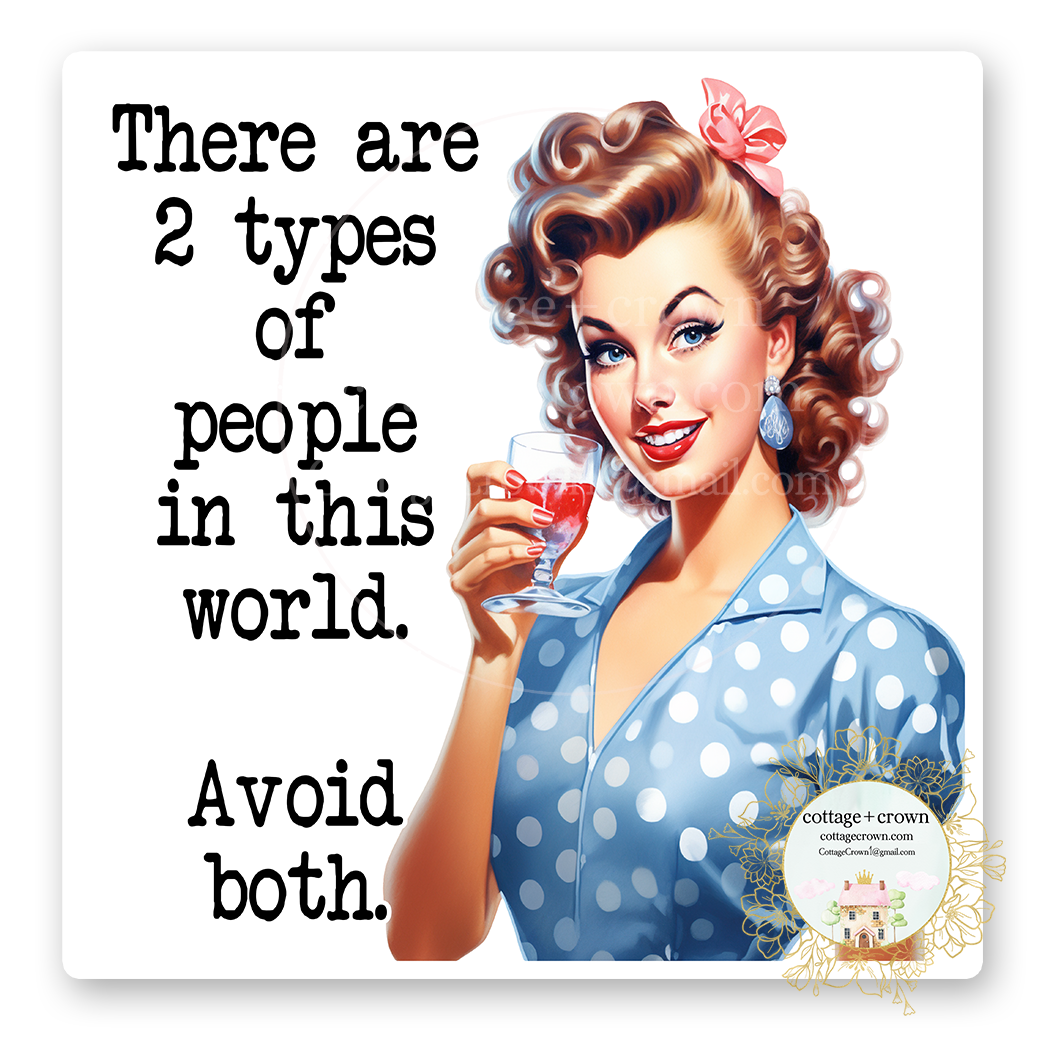 Avoid Both Funny People Vinyl Decal Sticker Retro – cottage + crown