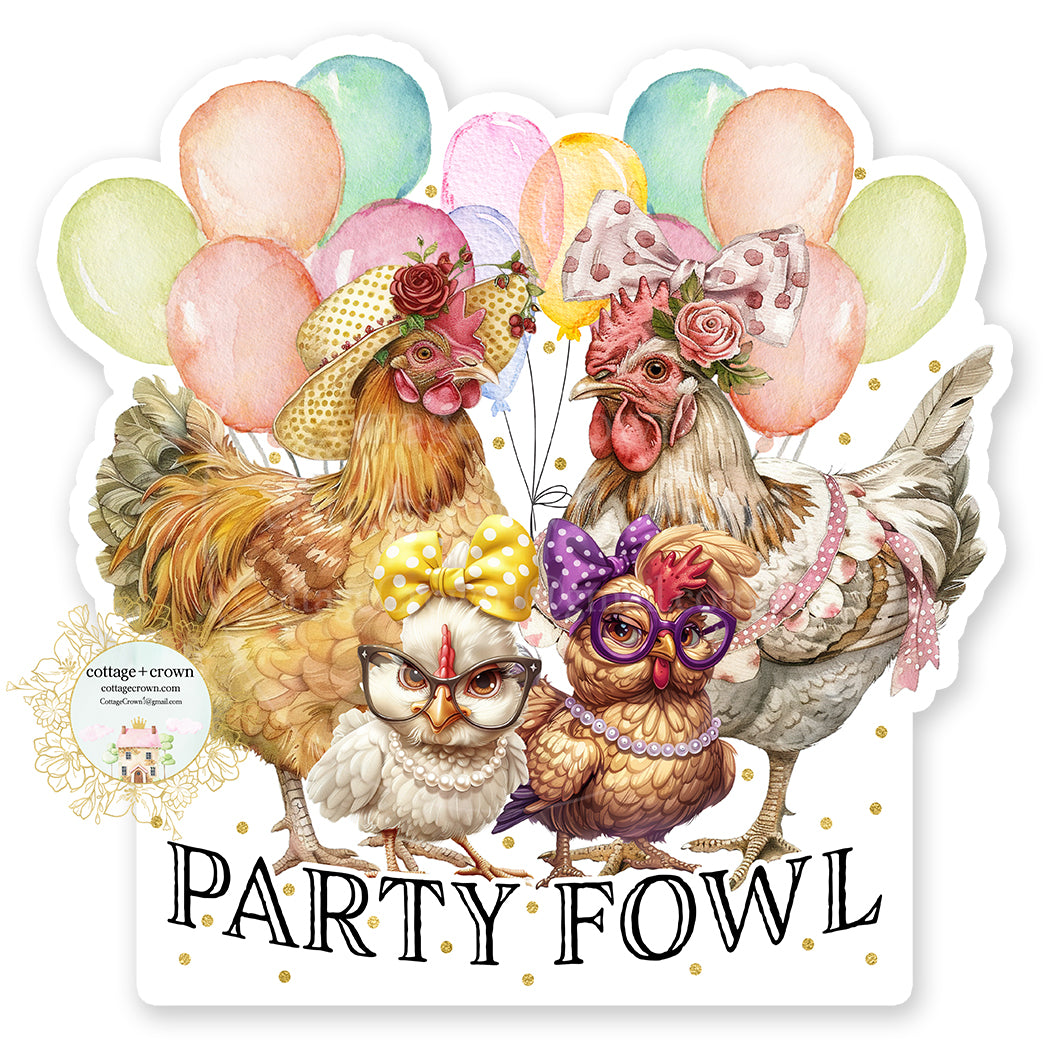 Chicken Party Fowl Vinyl Decal Sticker – cottage + crown