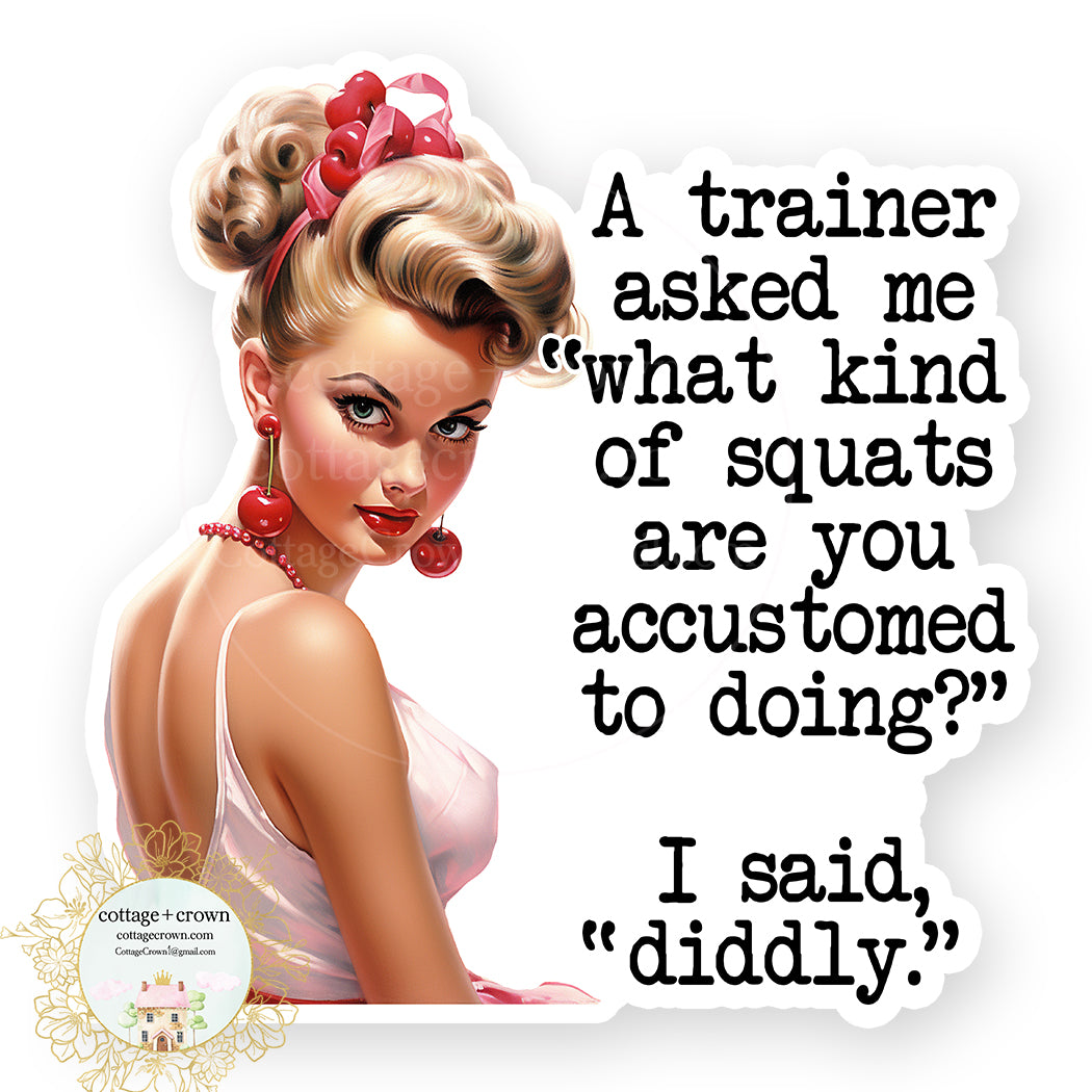 Diddly Squats Vinyl Decal Sticker Retro Housewife – cottage + crown