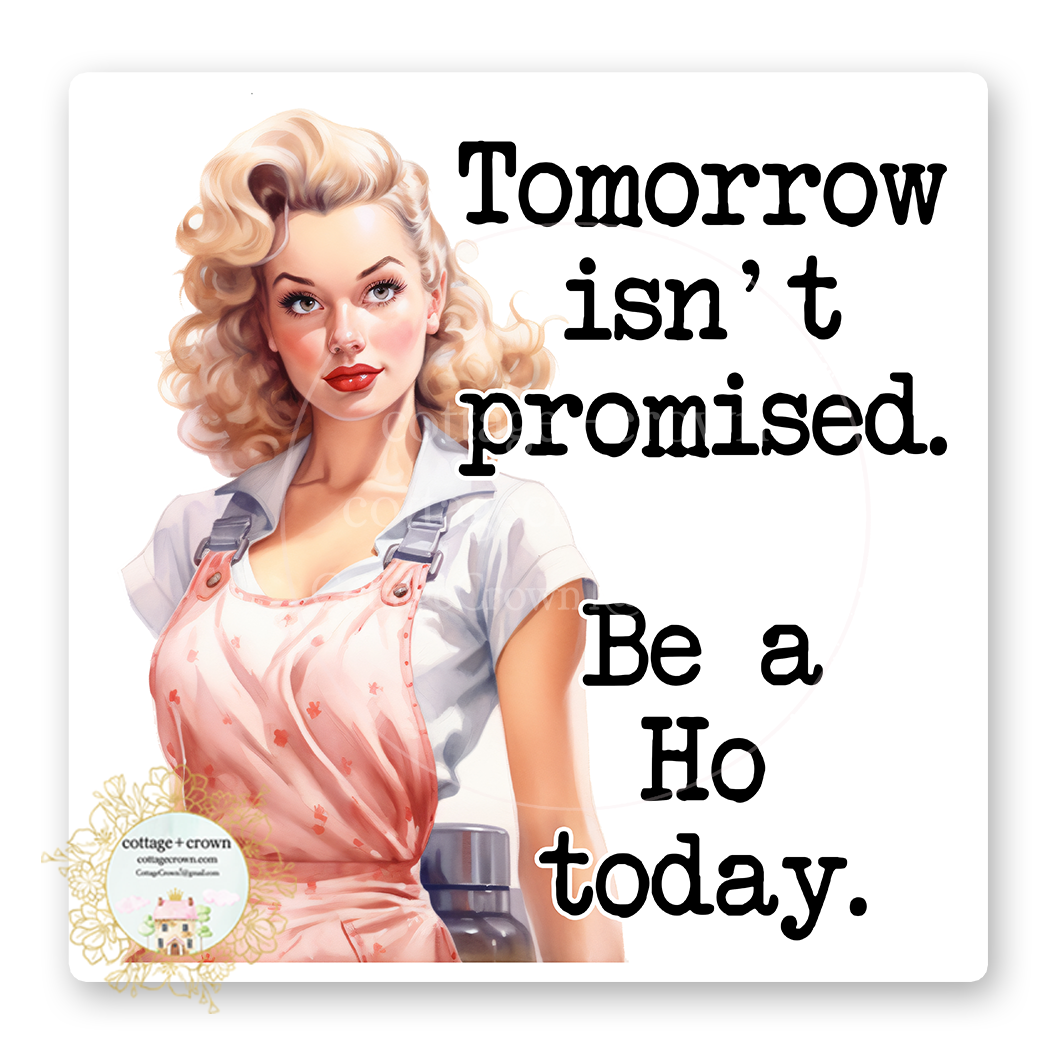 Tomorrow Isn't Promised Be A Ho Today Vinyl Decal Sticker - Naughty Re ...