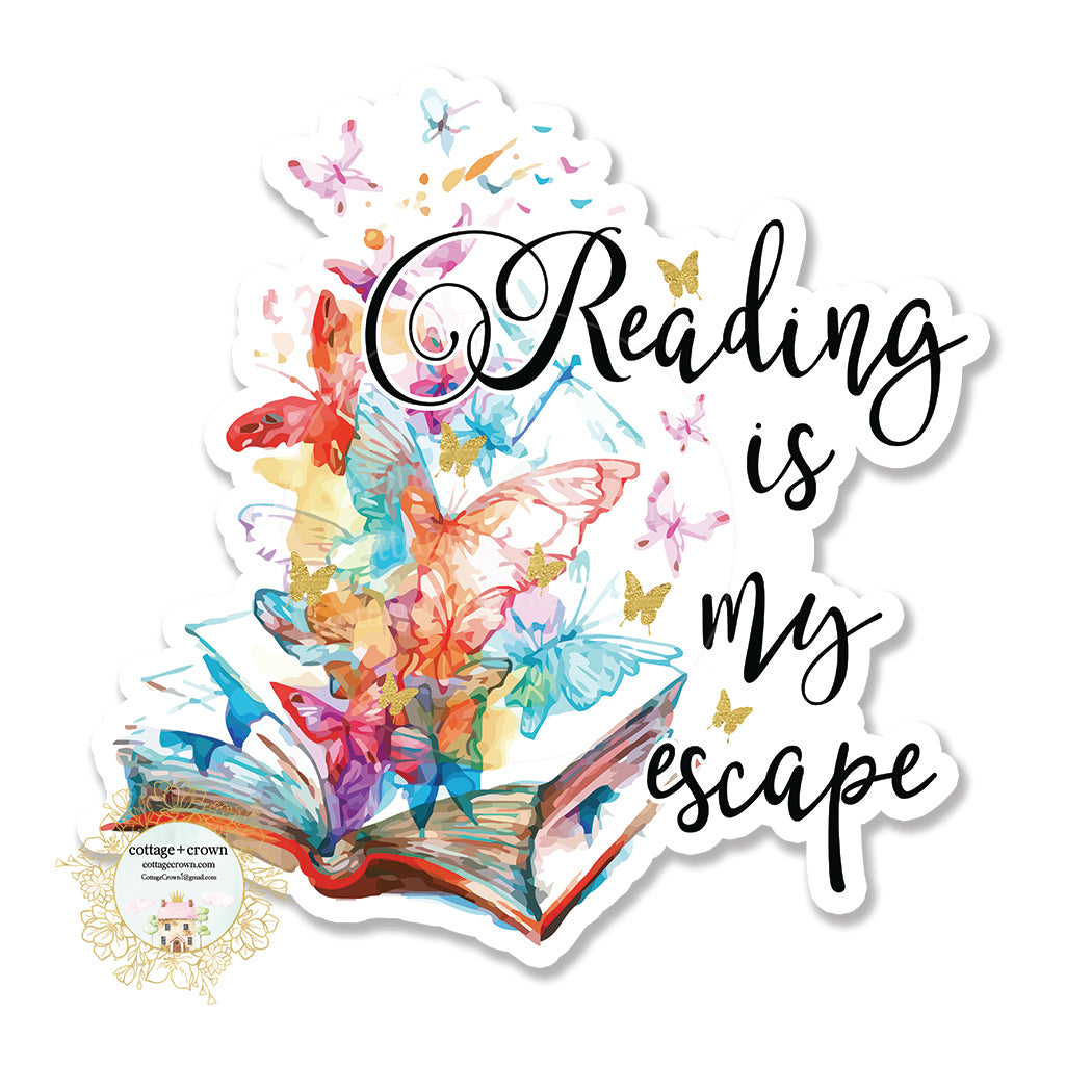 Book - Reading Is My Escape - Vinyl Decal Sticker – cottage + crown