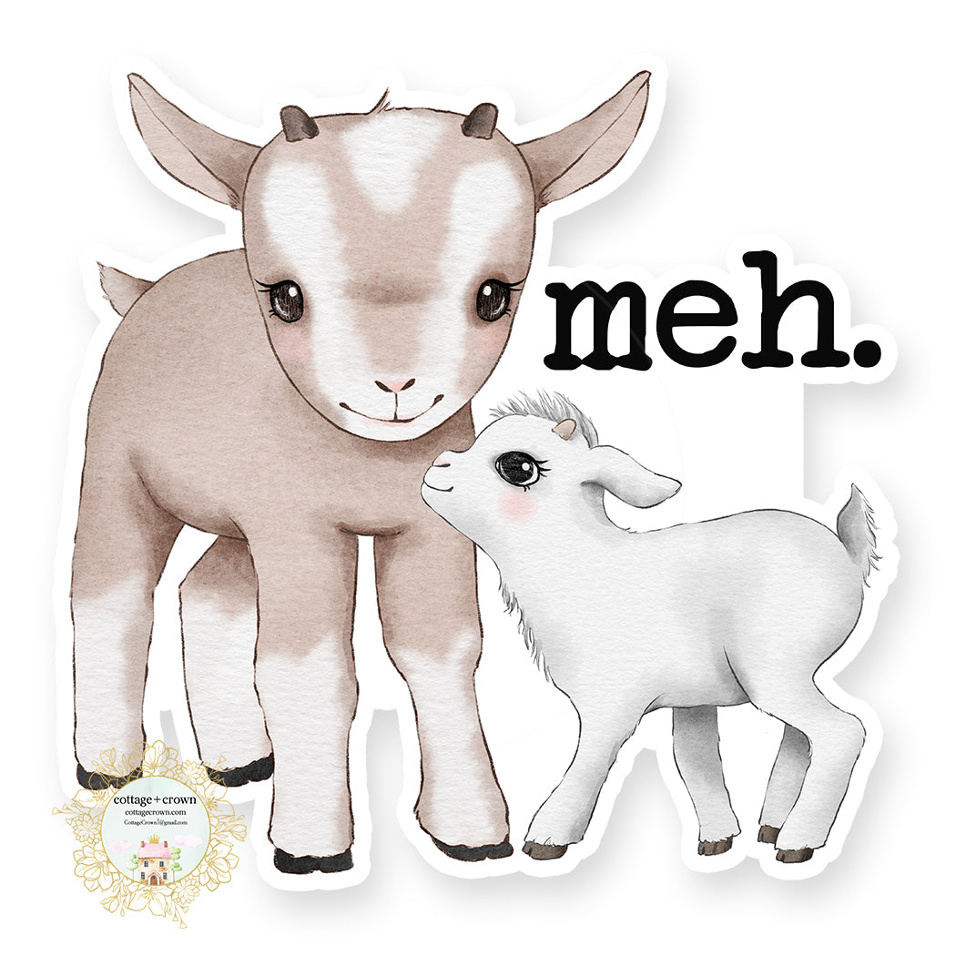 Goats Meh - Farm Animal - Vinyl Decal Sticker – cottage + crown