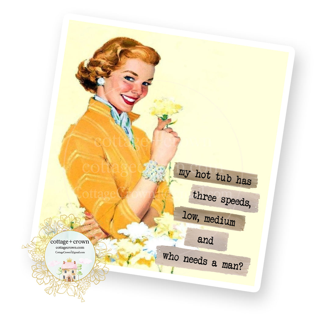 Hot Tub - Vinyl Decal Sticker - Naughty Retro Housewife – cottage + crown