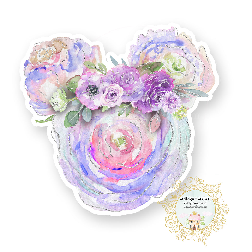 Ears Purple Flowers Boho Vinyl Decal Sticker – cottage + crown