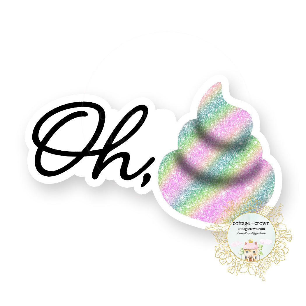Oh Shit - Poop Emoji - Vinyl Decal Sticker – cottage + crown