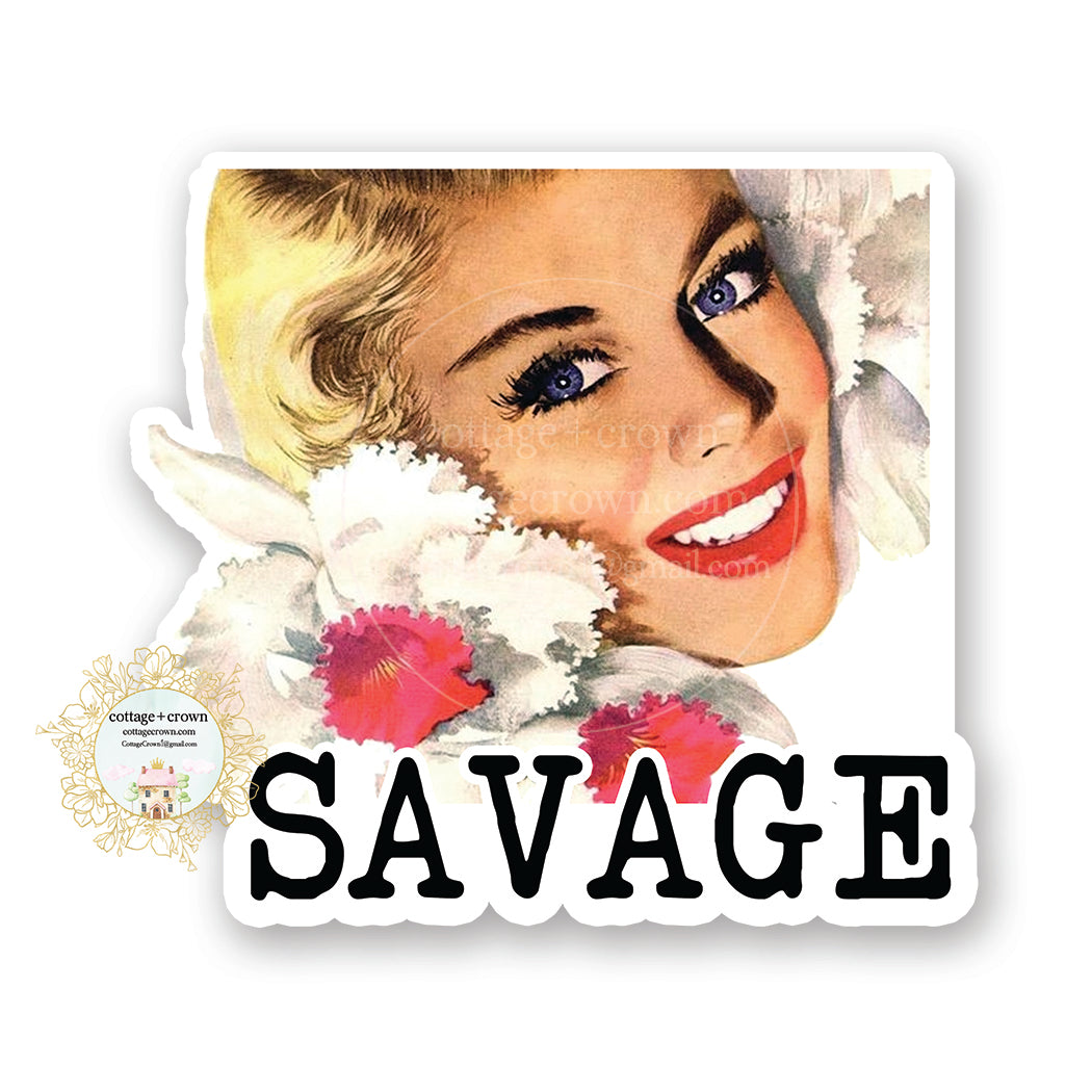 Savage - Vinyl Decal Sticker - Retro Housewife – cottage + crown