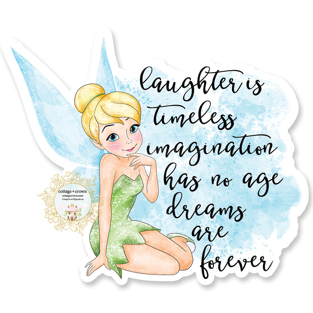 Laughter Is Timeless Fairy Character Vinyl Decal Sticker – cottage + crown